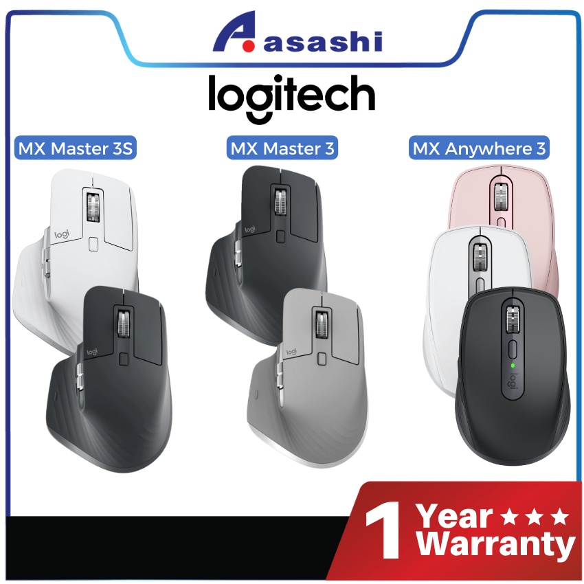 Logitech MX Master 3/anywhere 3 / Master 3s wireless mouse with hyper-fast scroll wheel multiple ...