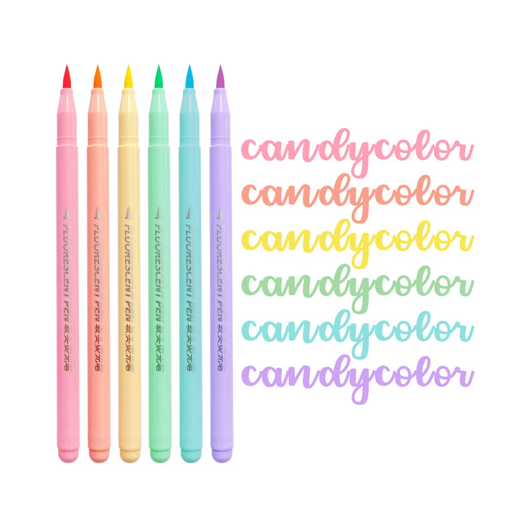 [COD] Brush Pen Candy Color Brush Marker Pen Journal School Supplies ...