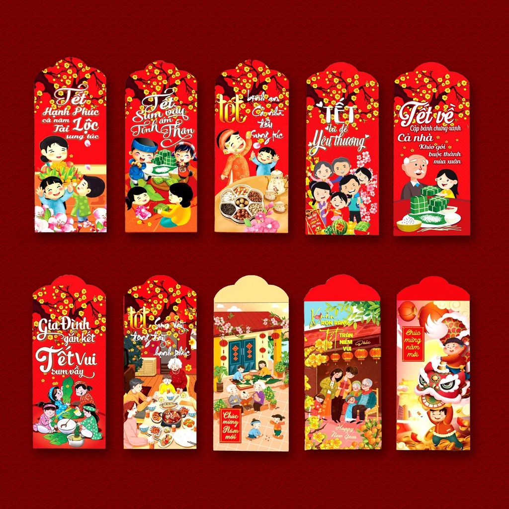 100 red envelopes CNY 2023 traditional model, cheap red envelopes ...