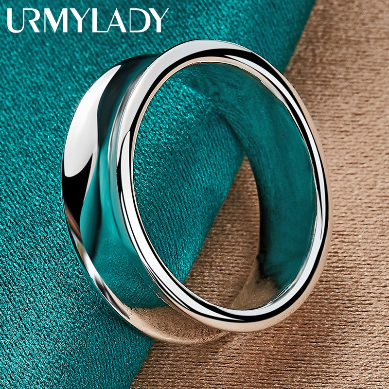 URMYLADY 925 Sterling Silver Concave 7-10# Ring For Women Fashion Wedding Party Charm Jewelry ...