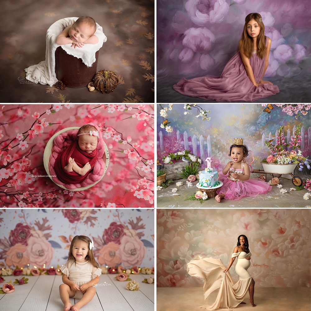 Floral Newborn Baby Portrait Photography Backdrop Abstract Texture ...