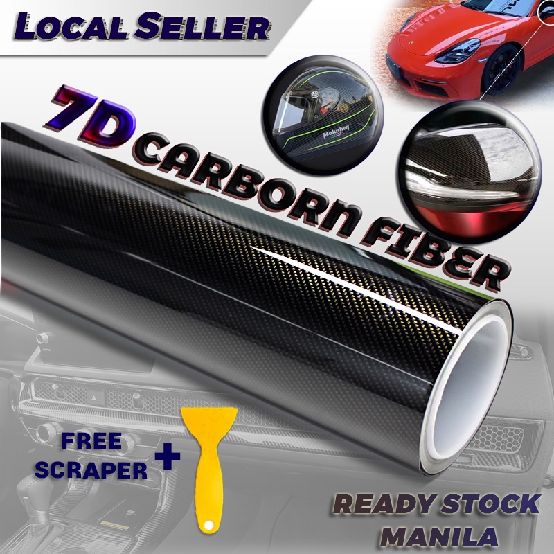 Free tools 7D Car Carbon Fiber Sticker Glossy Vinyl Sticker Motorcycle ...