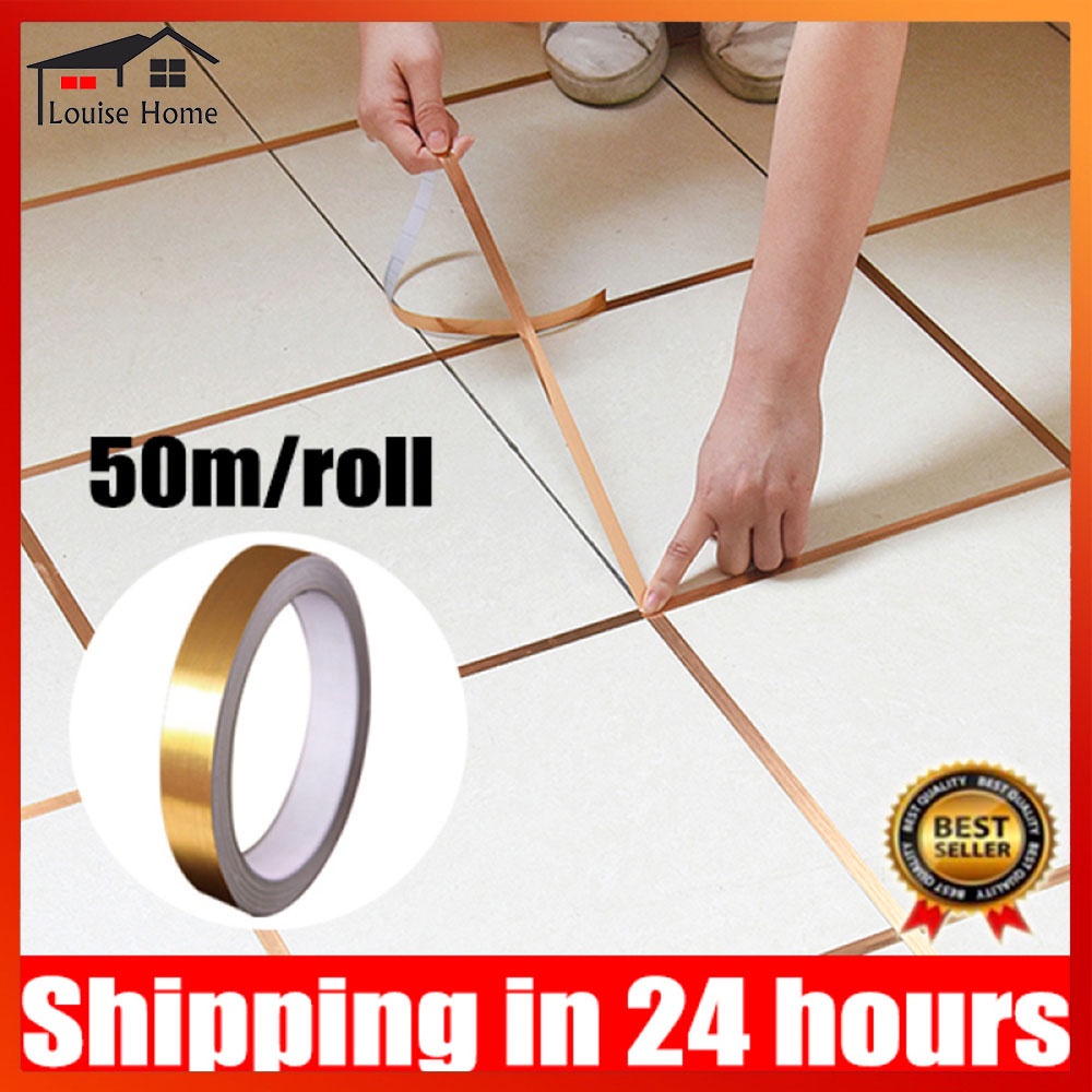 【Ready Stock】50M Silver/black/gold Ceramic Tile Mildewproof Tile Tape ...