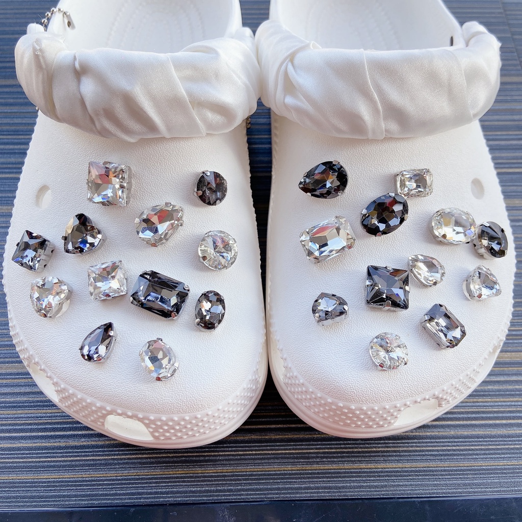 1pcs Crocs Jibbitz Shoes Charm | Jibbitz Crocs DIY Crystal Glass Shoes ...
