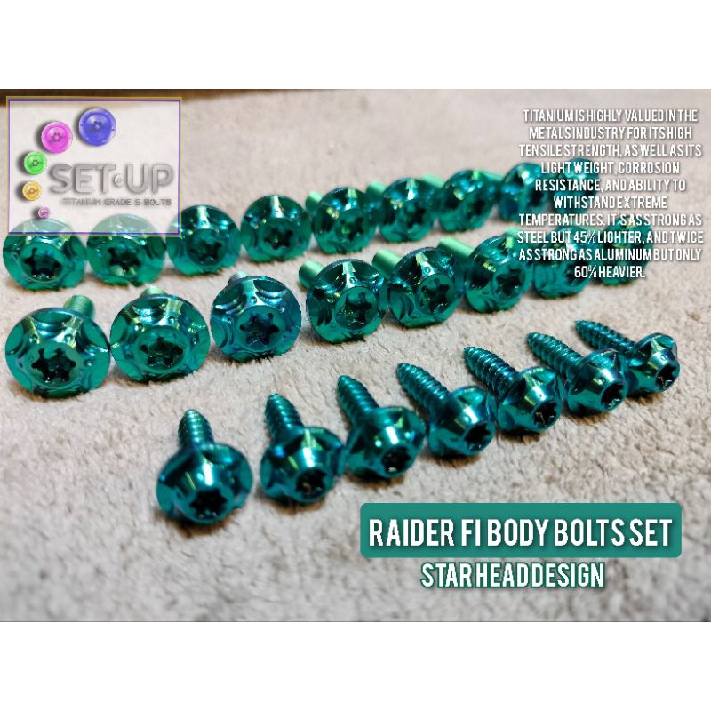 TITANIUM GR5 RAIDER CARB /FI BOLTS SET | Shopee Philippines