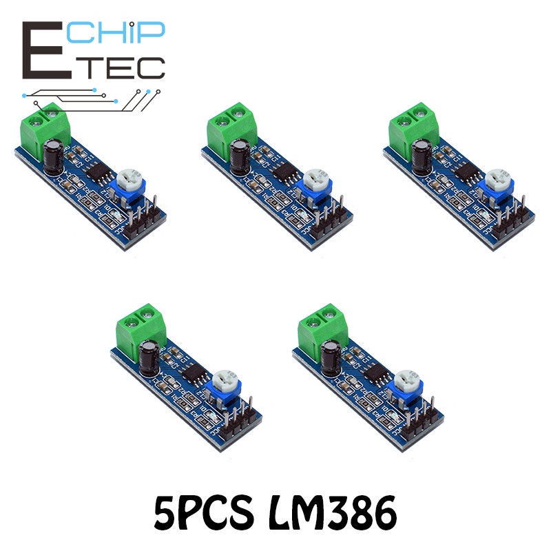 5pcs Lm386 Audio Power Amplifier Module 200 Times Gain Power Amplifier Board Mono Power
