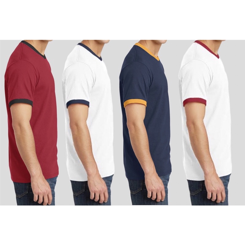 Retro Classic Plain Ringer T-Shirt | Shopee Philippines