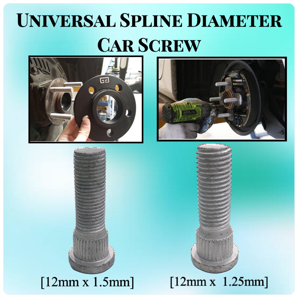 OC Universal ( M12x1.5mm & M12x1.25mm ) Spline Wheel Hub Spline Bolt ...