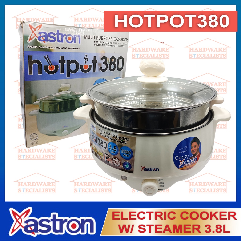 Astron Non-Stick Electric Cooker with Steamer 3.8L HOTPOT380 Original ...