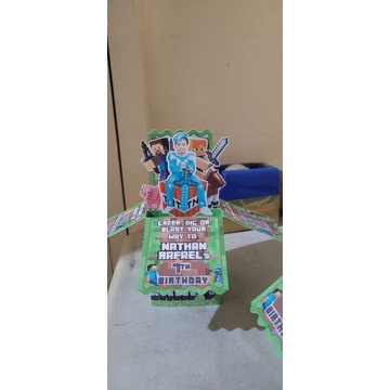 MINECRAFT POP UP INVITATION 10PCS | Shopee Philippines