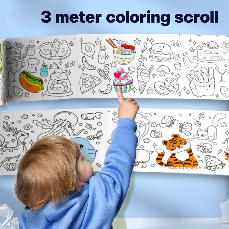 HGS 3 Meters Cartoon Graffiti Wallpapers Tearable Blank Coloring ...