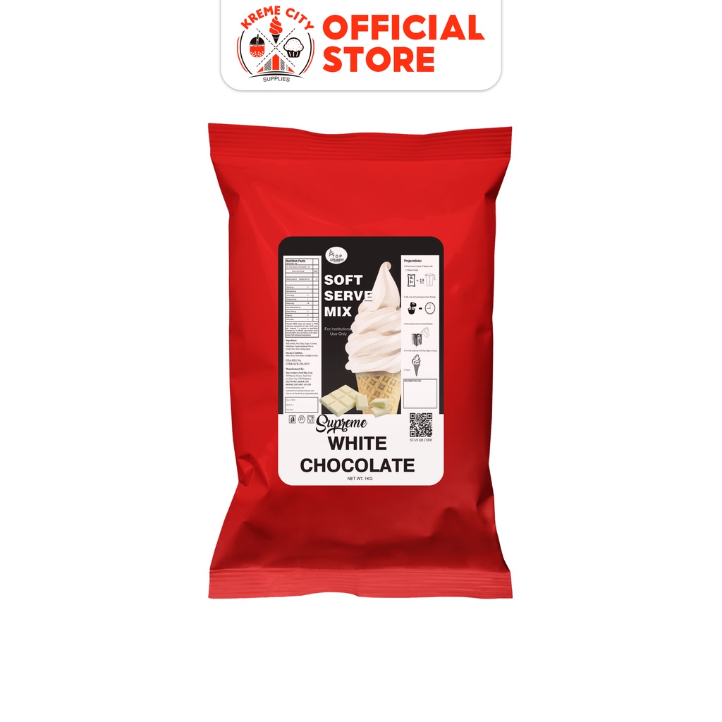TOP Creamery Supreme White Chocolate Soft Serve Ice Cream Premix Powder ...