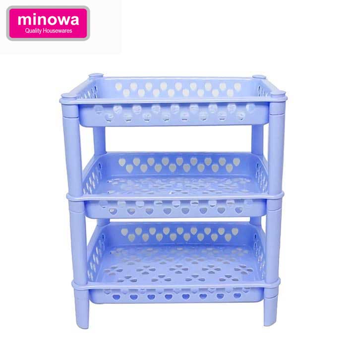 Minowa Multipurpose Rack 3 Layers Multifunctional Organizer Blue ...