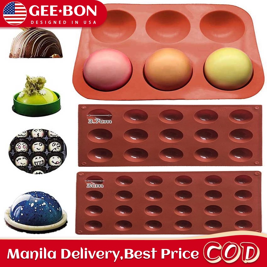 GEEBON Chocolate Round Mold Half Ball Mold Silicone Cake Baking ...