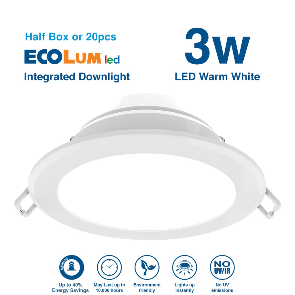 20pcs Firefly's Ecolum Integrated Downlight 3 watts Daylight ...