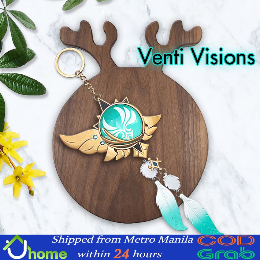 【SOYACAR】Venti Keychain Game Genshin Impact Vision Luminous KeyRing ...