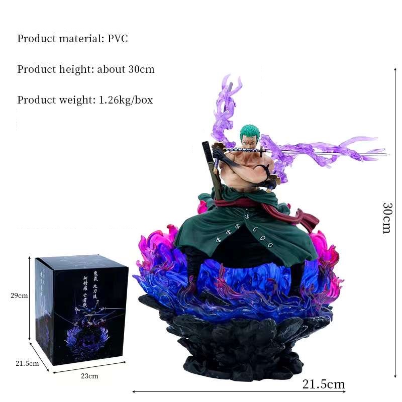 One Piece Zoro Roronoa Zoro GK 30cm Blue power Stand K.O Collectible ...