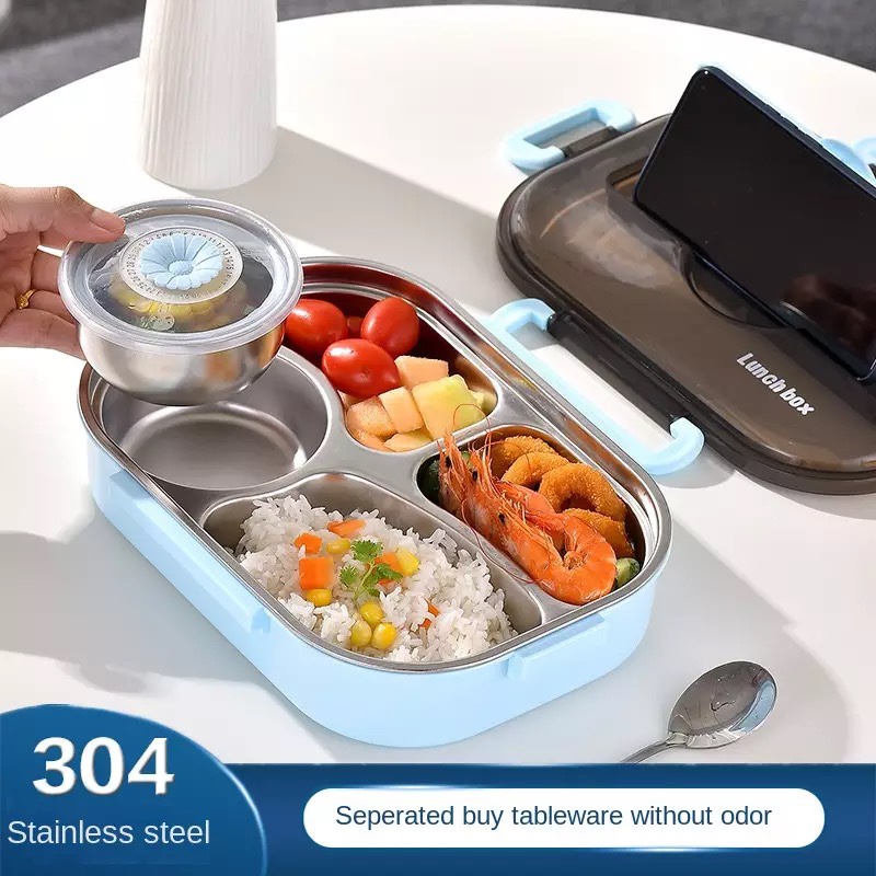 304 Stainless Steel Lunch Box With Soup Bowl Leak-Proof Bento Box ...