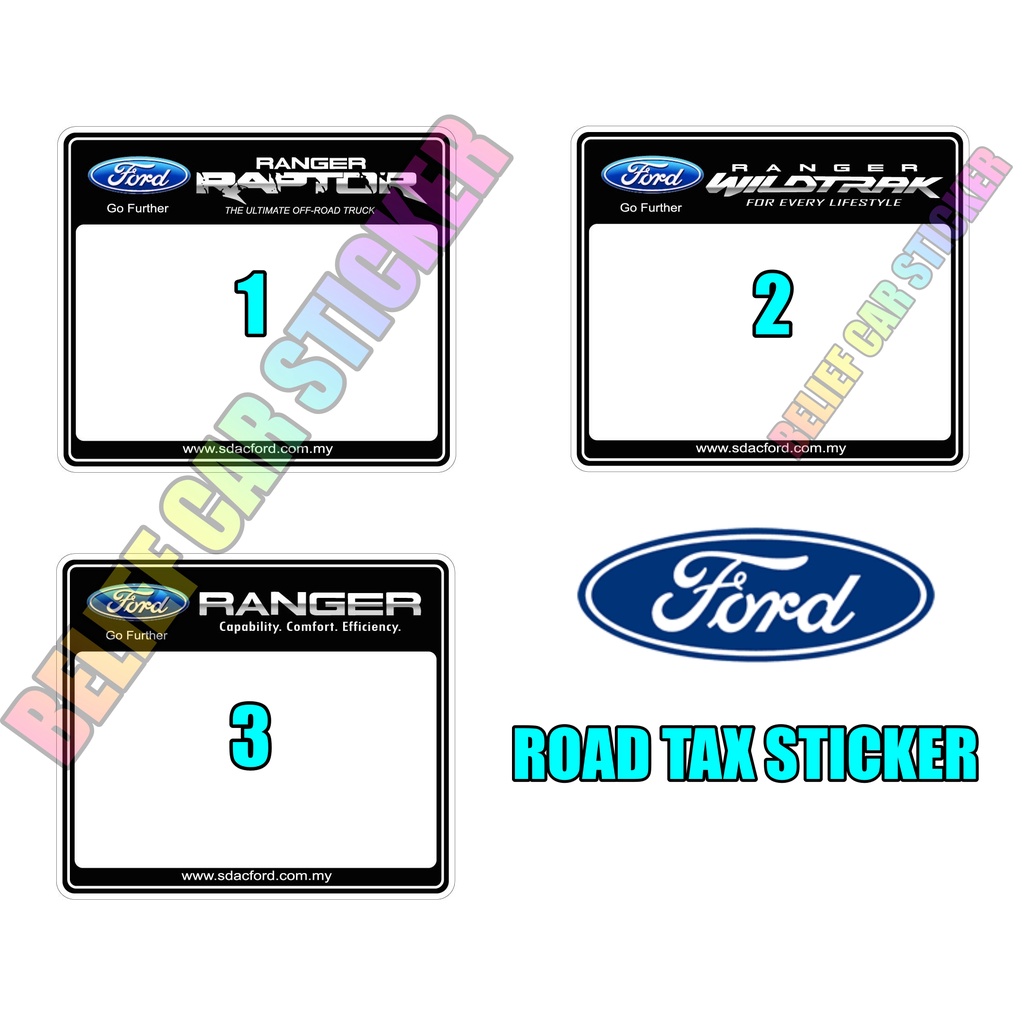 FORD RANGER RAPTOR WILDTRAK ROAD TAX STICKER | Shopee Philippines