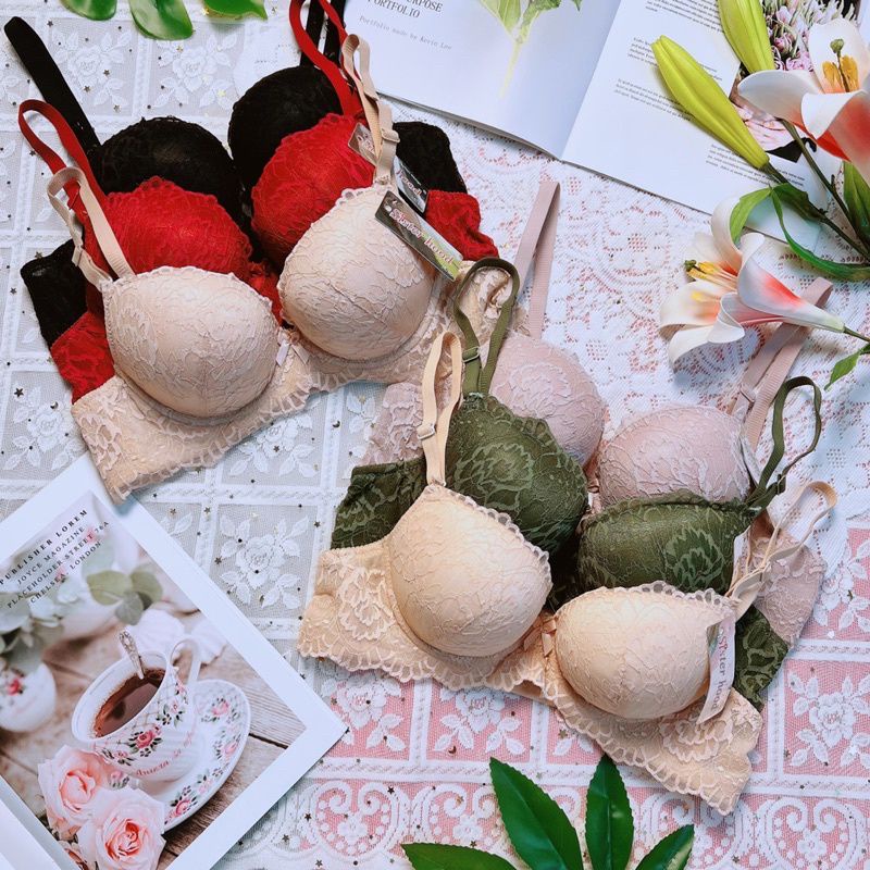 Thai lace push-up bra with 4cm thick underwire for small breasts ...