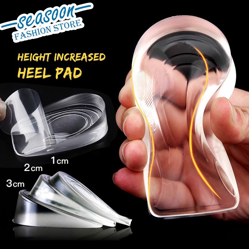 Silicone height increased Shoes Pad Half Plain Gel Heel Pads For Men ...