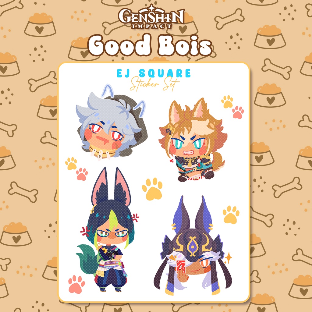 GENSHIN IMPACT GOOD BOIS WATERPROOF STICKER SHEET RAZOR GOROU TIGHNARI ...