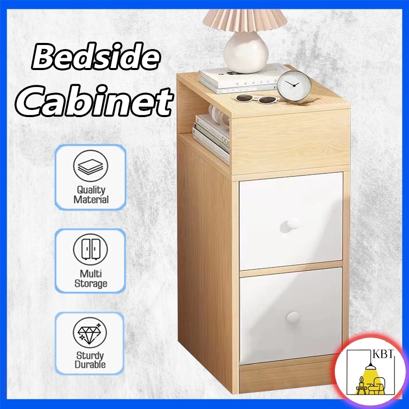 Bedside Table With Drawer Bedroom Small Cabinet Wall Side Mini Simple ...