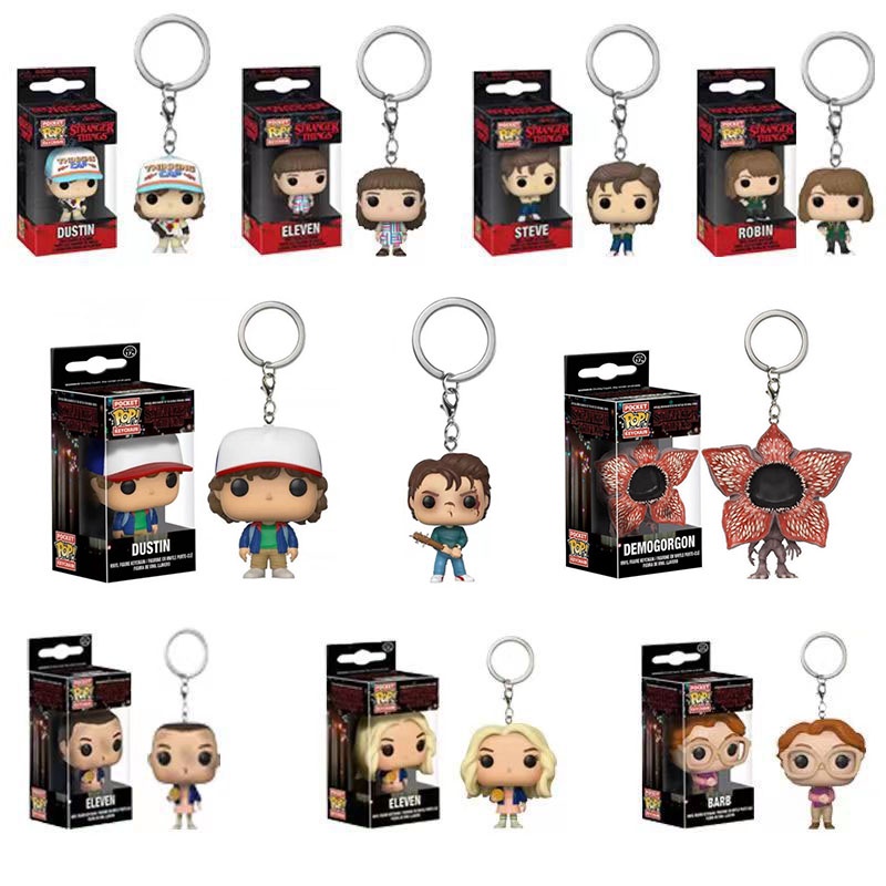 funko pop Stranger Things Eleven Piranha Dustin Barbara Keychain ...