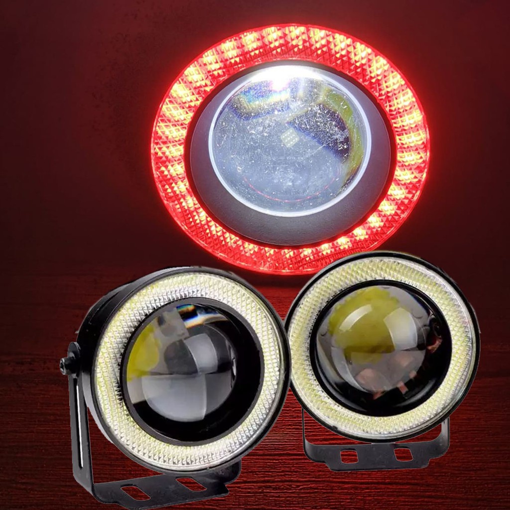 2pcs 3.5 inch Car COB LED Angel Eyes Fog Light Ring Lens Projector Halo Ring Fog Lamp | Shopee ...