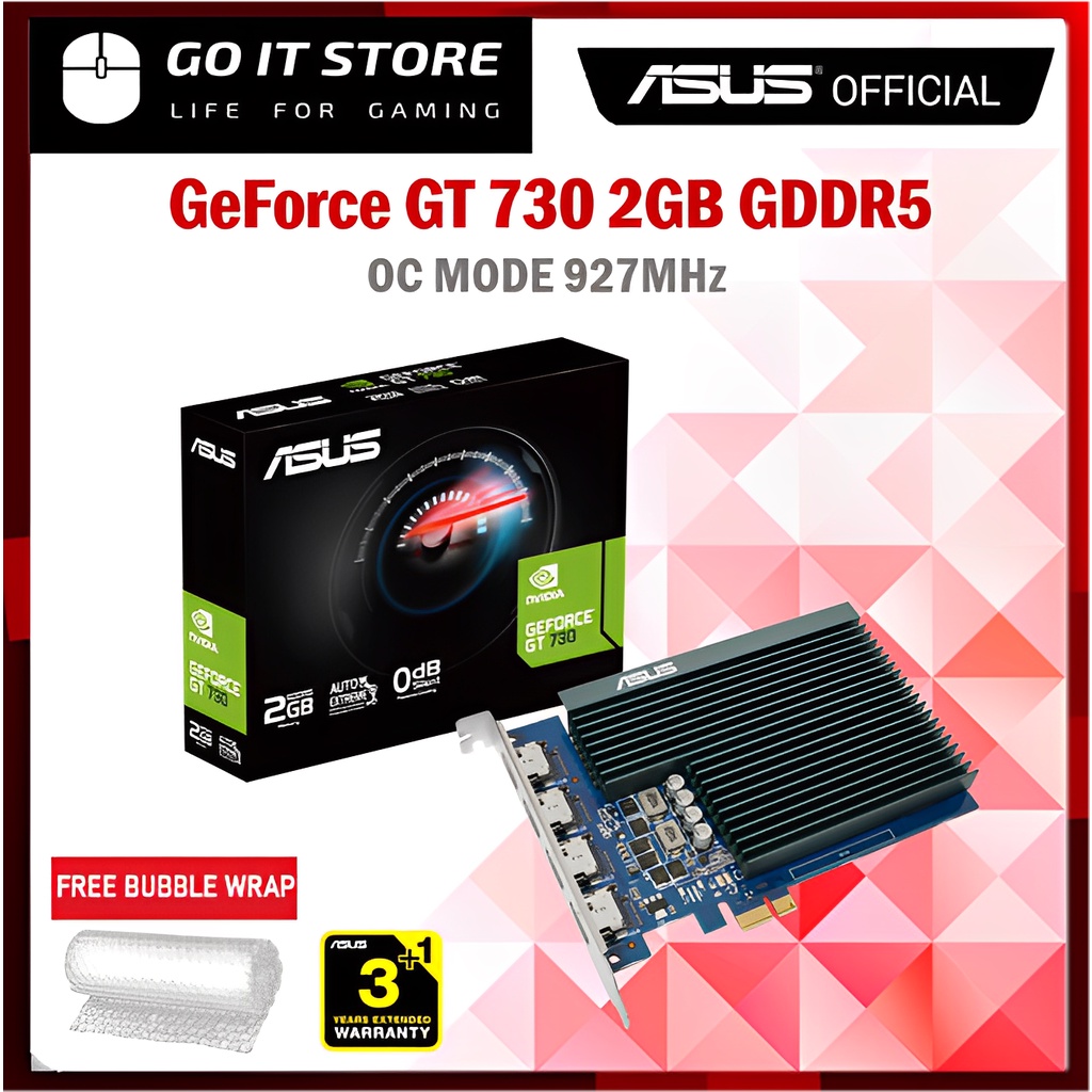 ASUS GeForce GT 730 2GB GDDR5 with 4 HDMI Ports and Passive Cooling Graphic Card (GT730-4H-SL ...