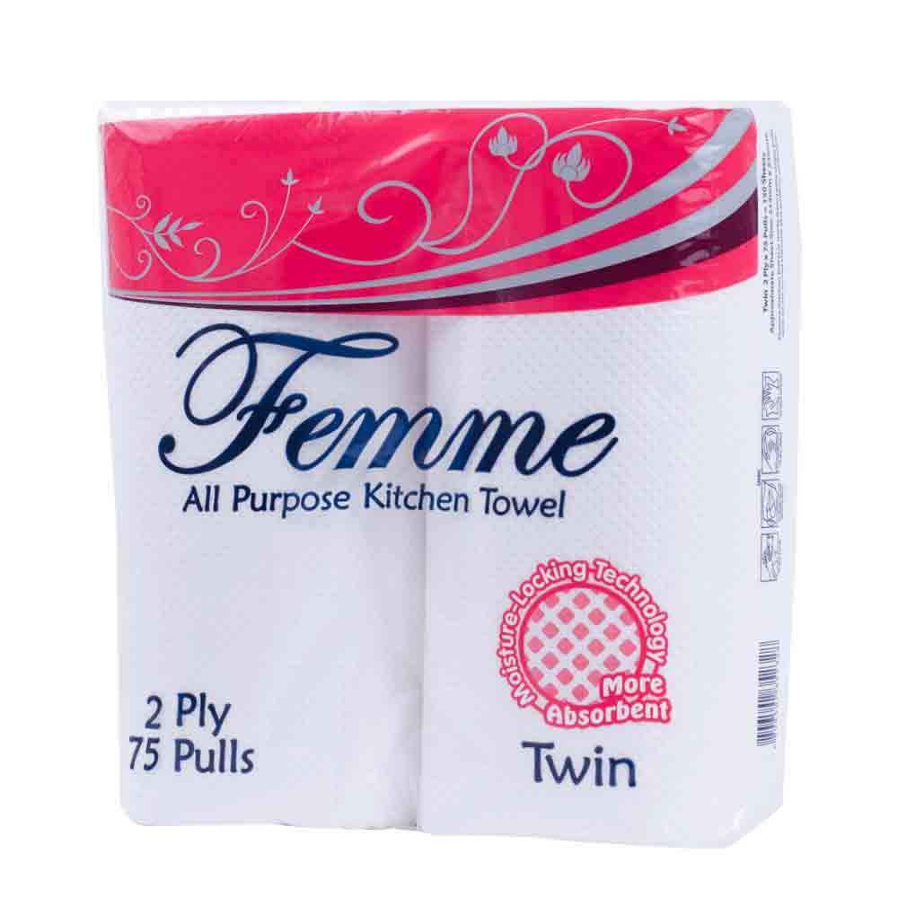 Femme All Purpose Kitchen Towel Twin 2ply 75 Pulls | Shopee Philippines