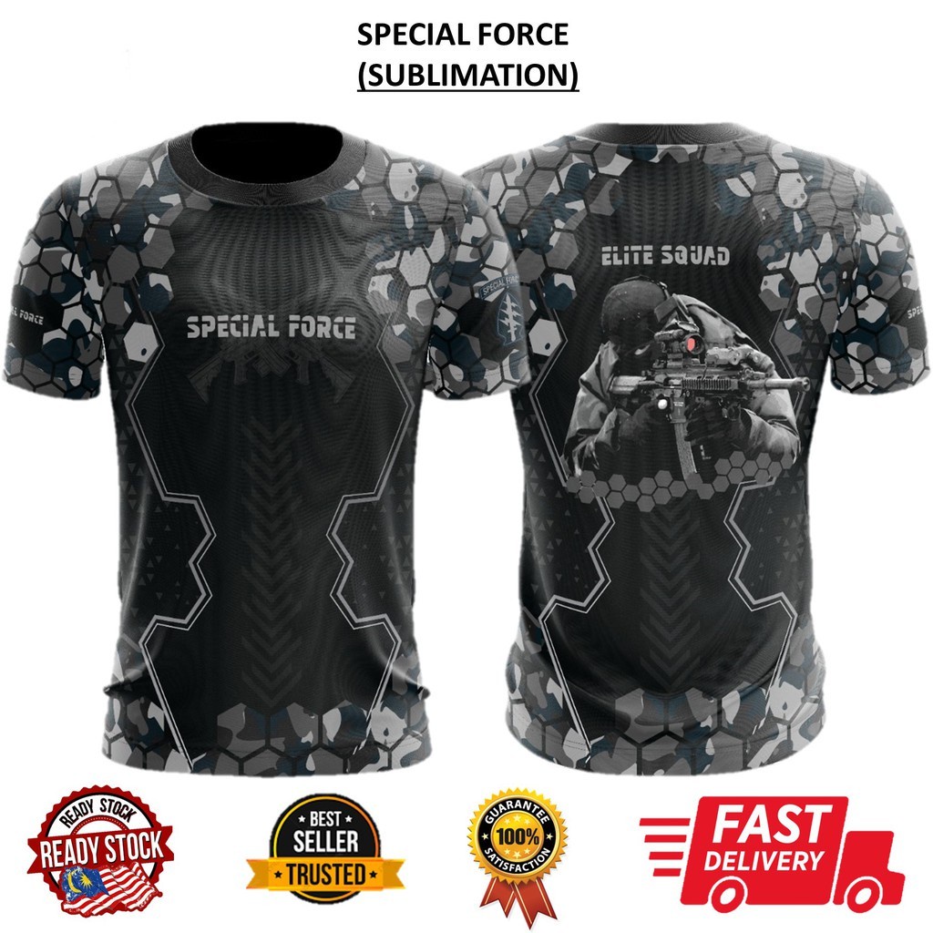 TACTICAL Ready stock Sublimation Microfiber eyelet unisex round neck ...