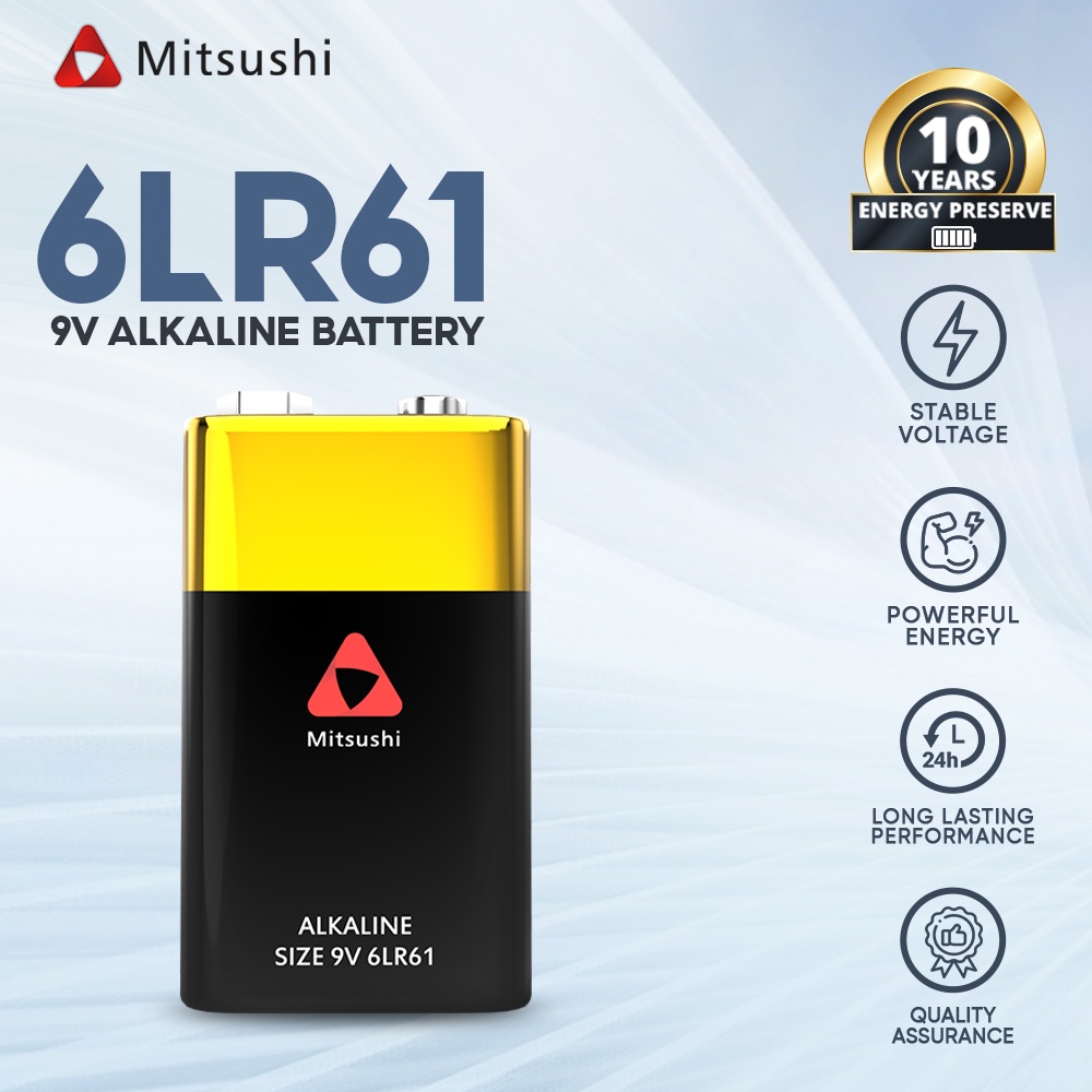 Mitsushi 6LR61 9V Alkaline Battery | Shopee Philippines