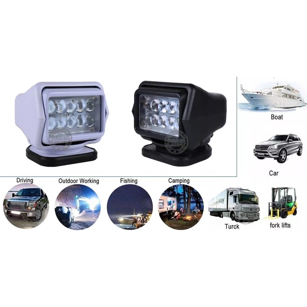 360 Degree Remote control 7inch LED Searchlight 50W Rotate Spotlight ...