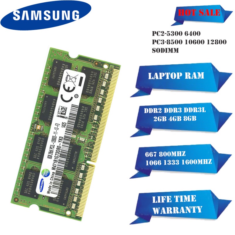 New Samsung Laptop RAM DDR3 DDR3L 2G 4G 8G 1066/1333/1600MHz DDR2 2GB 800/667MHz Notebook memory ...