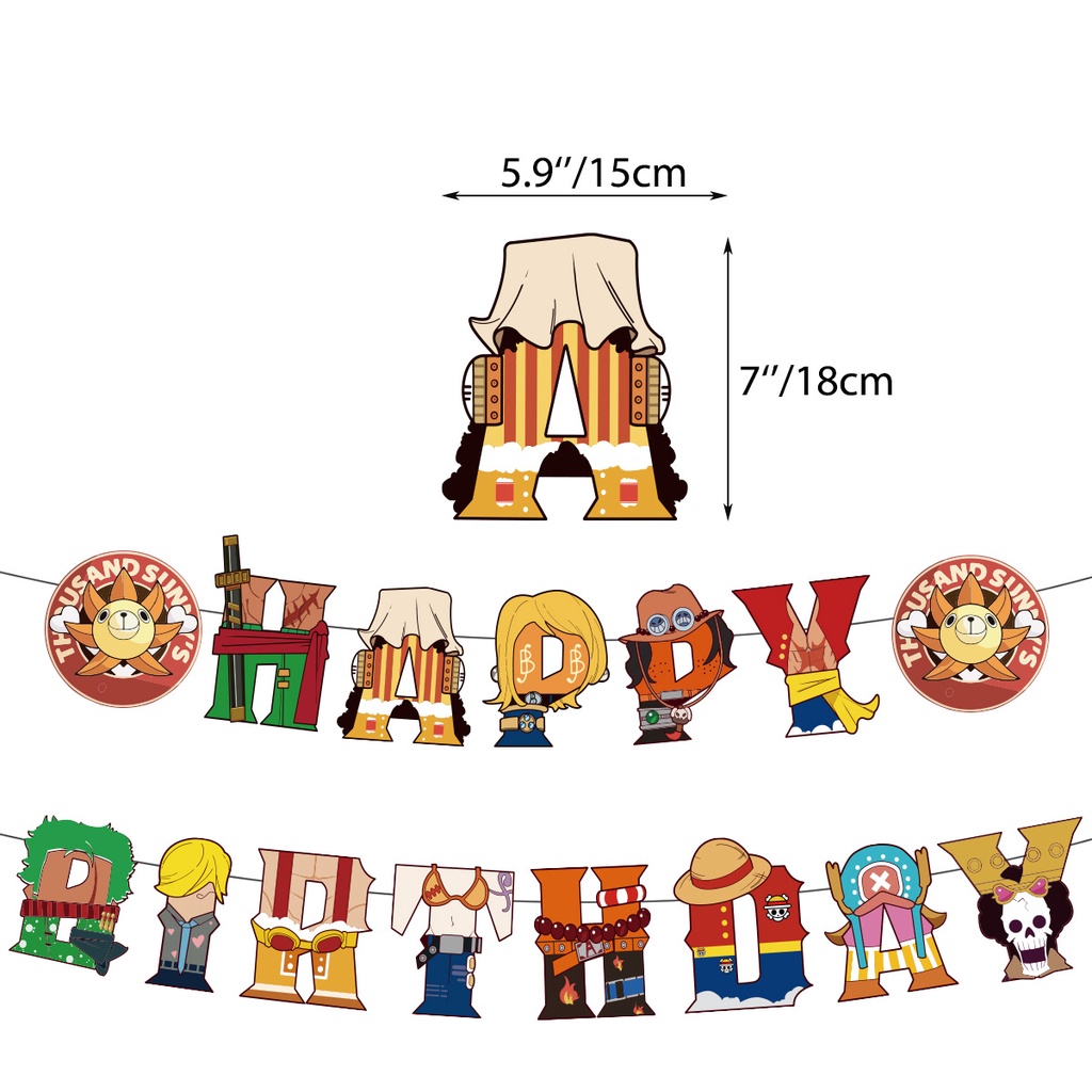 SY1 One Piece Monkey D Luffy Theme kids birthday party decorations ...