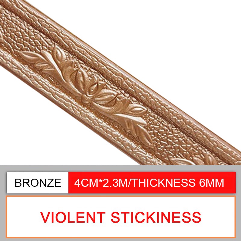 2.3m*8cm 3D Wallpaper Design Wall Decor Boarder Wall Sticker Wall Decor Self-Adhesive Wall Trim ...