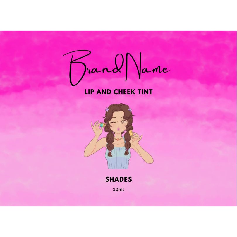 Customized Lip tint Sticker Label girl design (15pcs) | Shopee Philippines