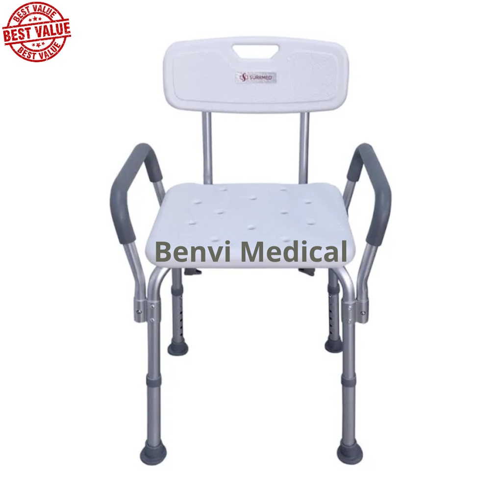 Shower Chair with Back and Arm Support (Adjustable) | Shopee Philippines