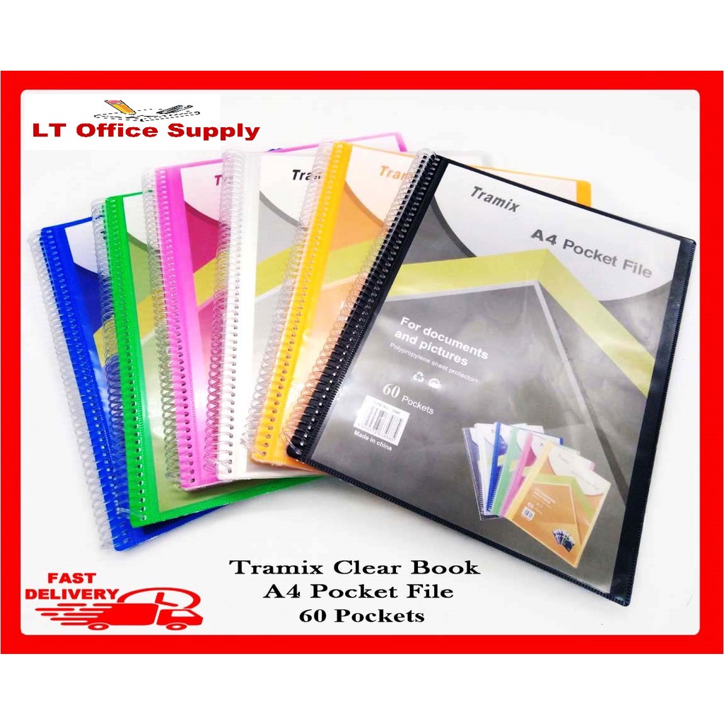 60 Pockets Tramix Refillable Clear Book For Document and Picture ...
