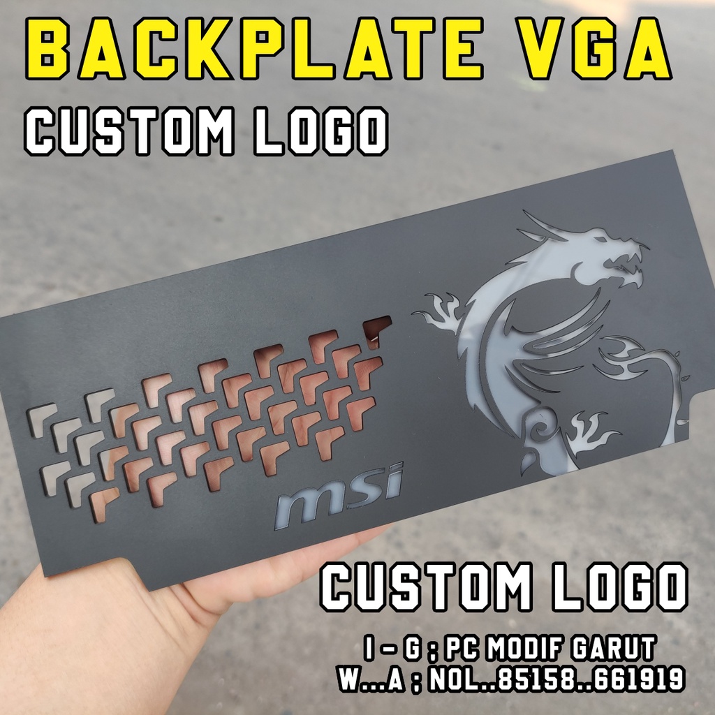 Custom vga Backplate DOBLE FAN SIZE RTX RX GTX RYZEN CORE | Shopee ...