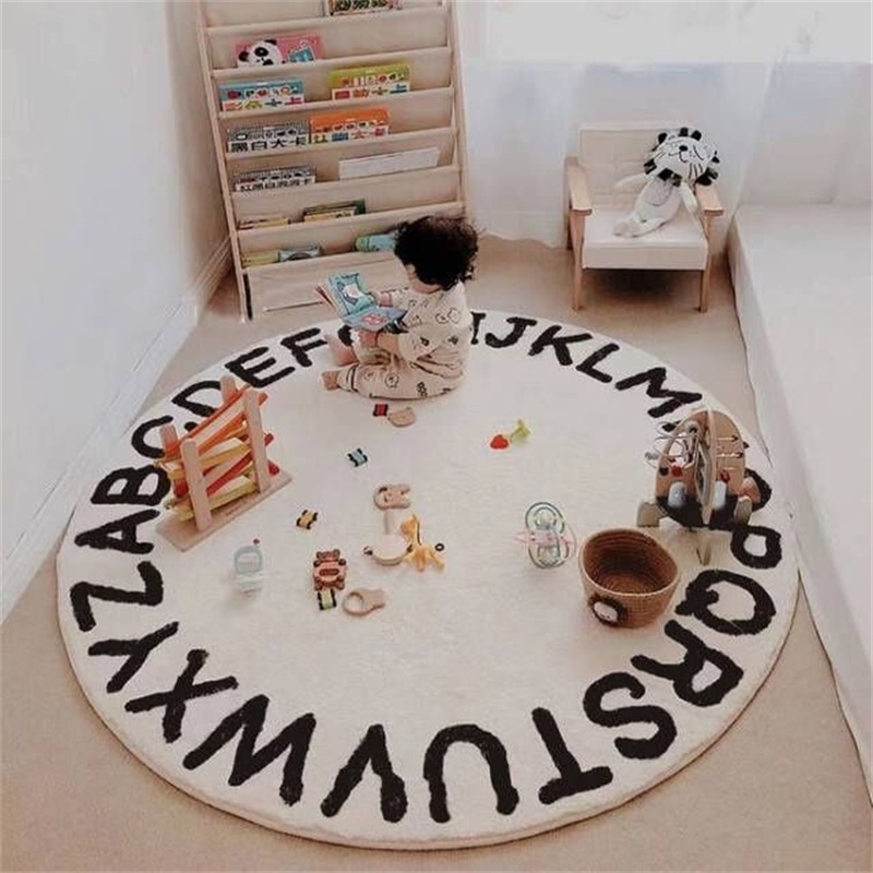 Cartoon Carpet for Children Room Kids Crawling Mat Round Rus Home Decor ...