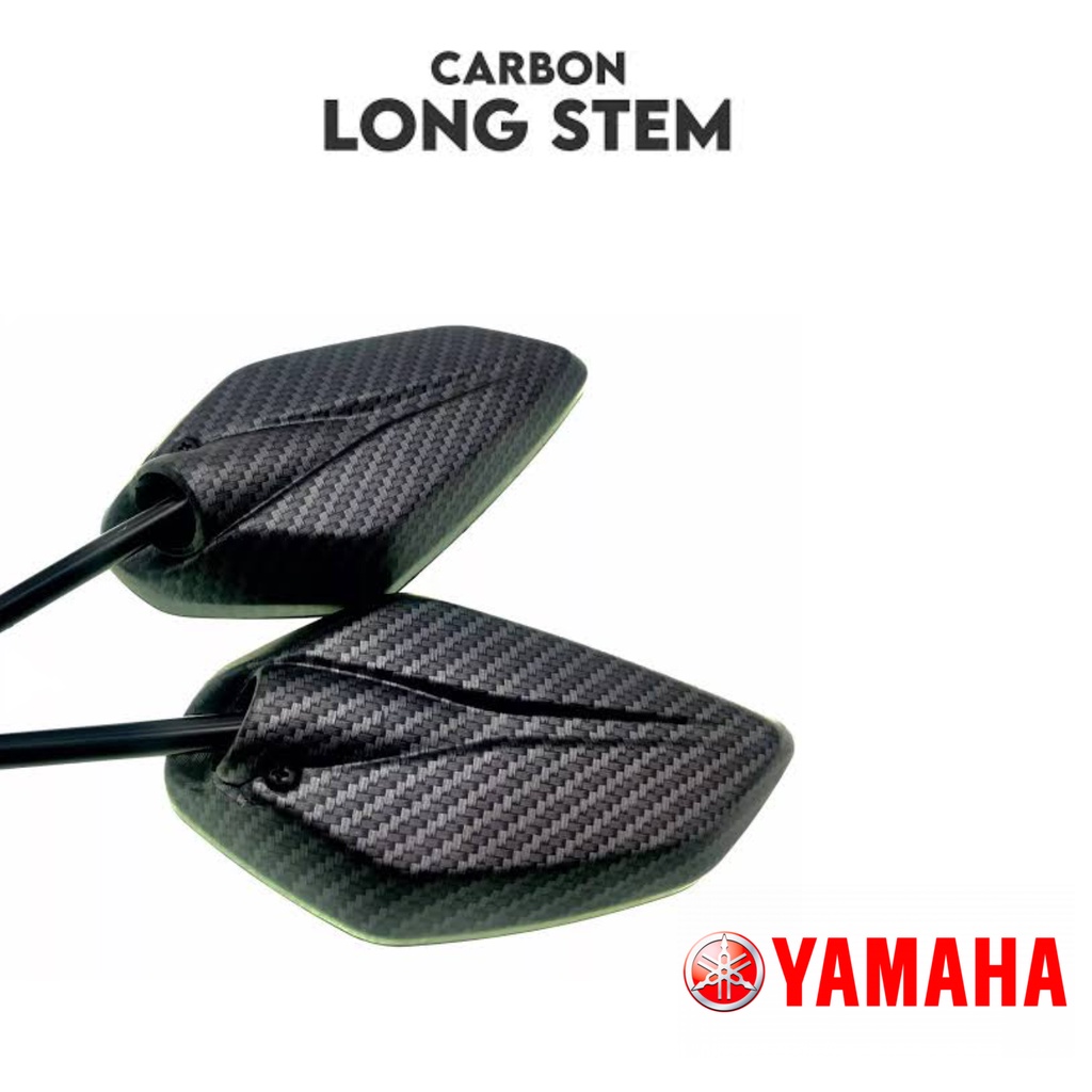 YAMAHA FINO - MOTORCYCLE SIDE MIRROR CARBON| LONG STEM BLACK |MOTOR ...