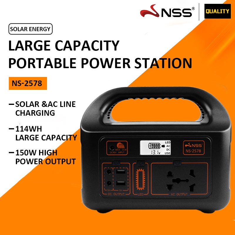 NSS 220V 150W Solar Generator 12000mAh Portable Power Station Home ...