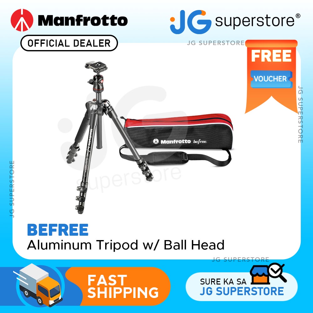 Manfrotto MKBFRA4-BH BeFree Compact Travel Aluminum Alloy Tripod for Photography | Shopee ...