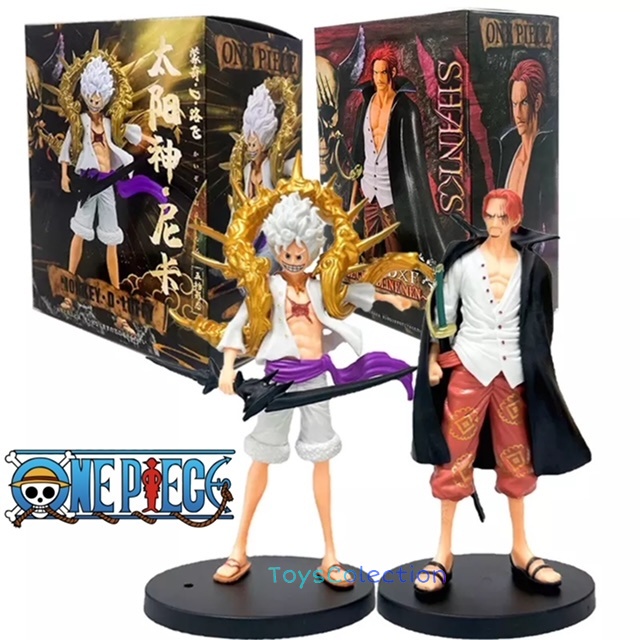 Action FIGURE ONE PIECE LUFFY GEAR 5 SUN GOD SHANKS RED HAIR DFX Toy ...