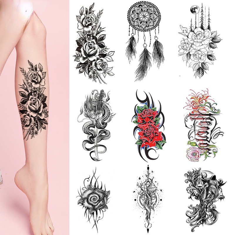 Magic Tattoo Sticker Waterproof Lasting 2 Weeks Mandala Fake Tattoo ...