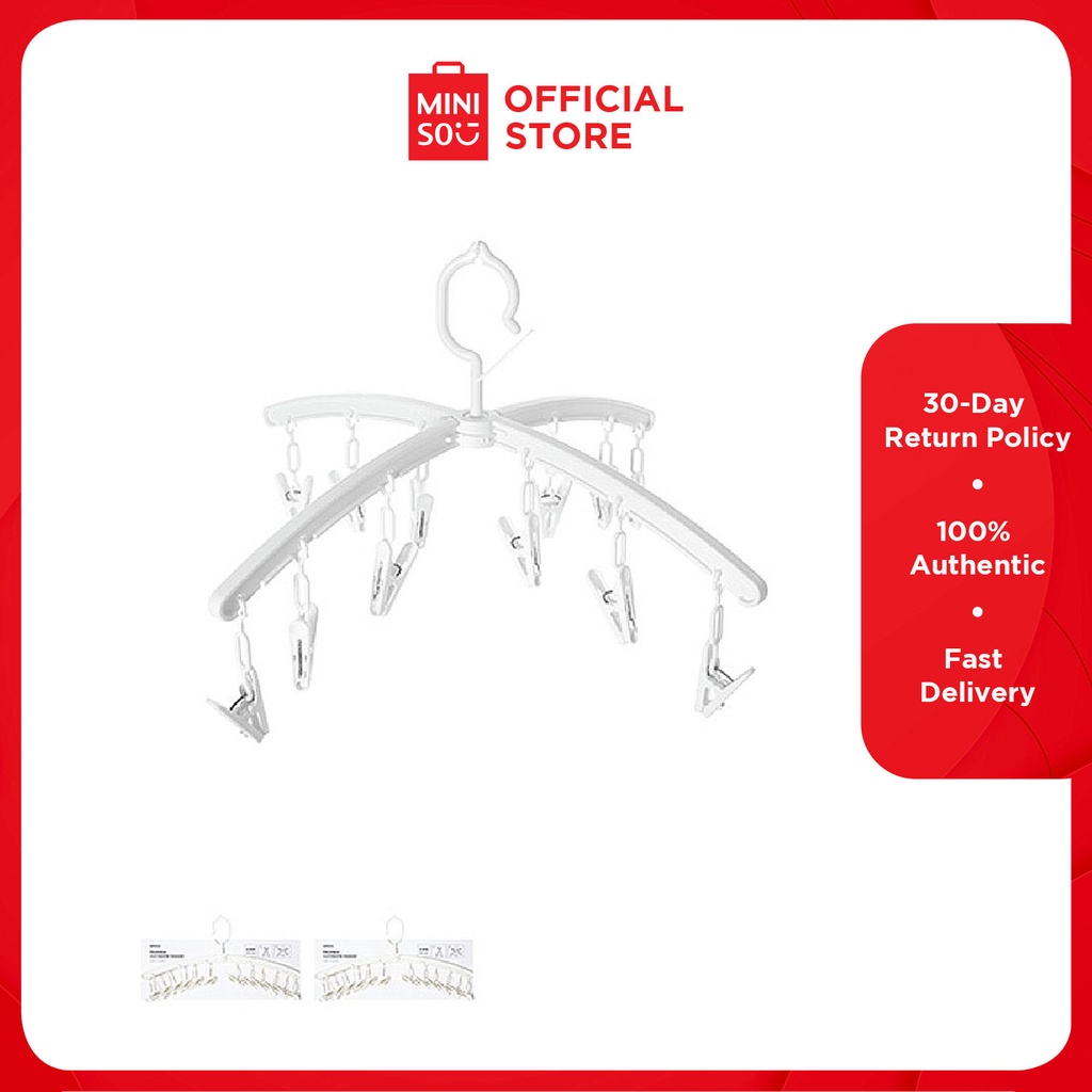 Miniso Foldable Clothespin Hanger White | Shopee Philippines