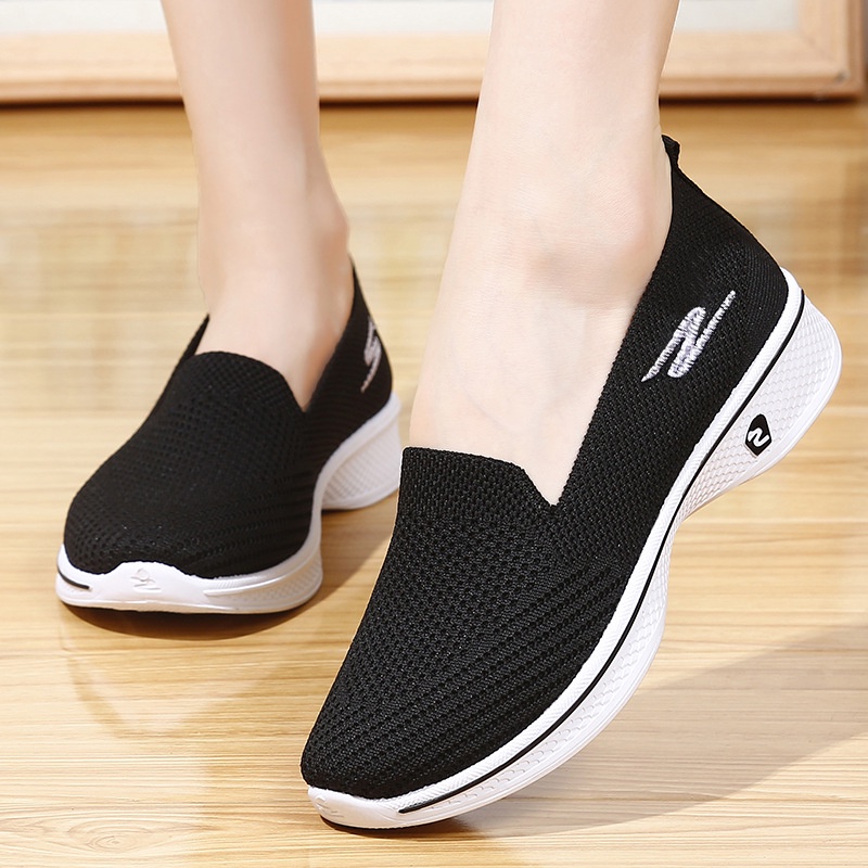 Slip On Women Walking Shoes New Korean Casual Fashion Shoes Fly Woven ...