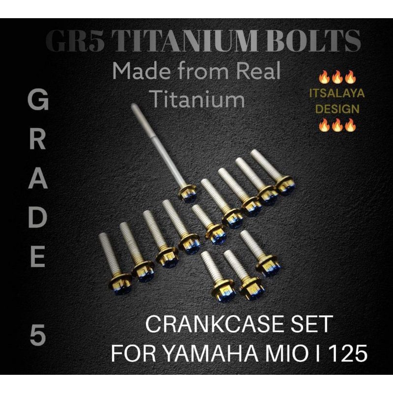 Gr5 titanium bolts crancase set for MIO I 125 ITSALAYA DESIGN | Shopee ...